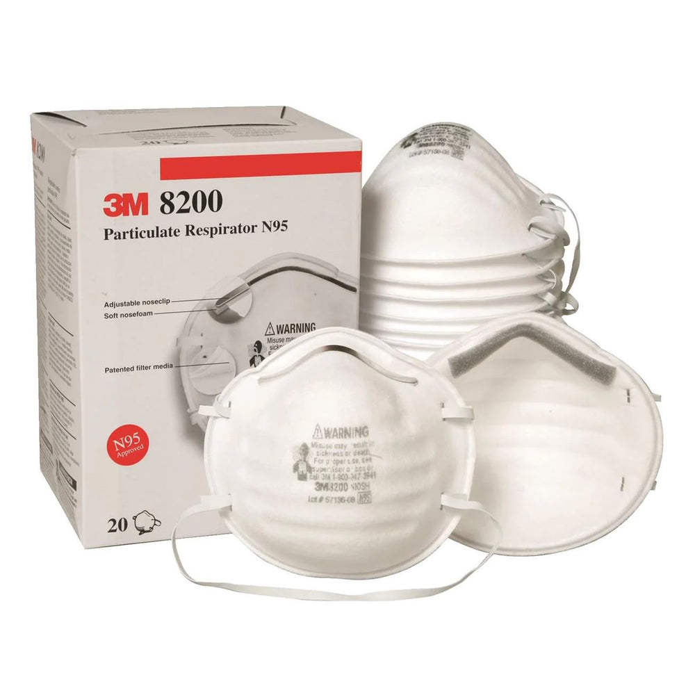 3M™ #8200 NIOSH Approved N95 Disposable Respirator Masks (No Valve ...