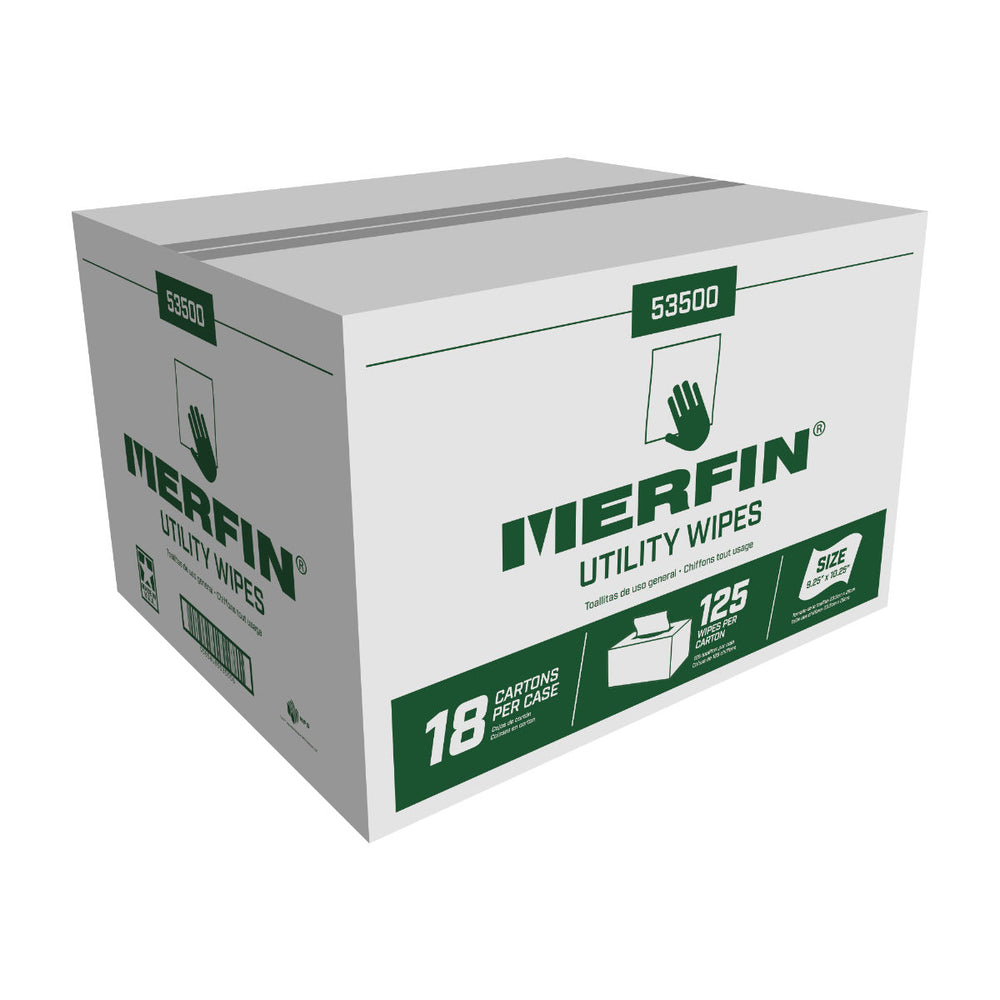 Merfin® #53500 Light Duty Paper 2-Ply Wipes (9.25" x 10.25" | 125 Wipes ...