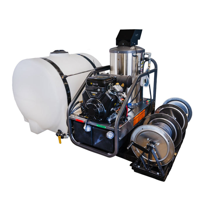 CleanFreak® 8.0 GPM Portable Hot Pressure Washing Skid w/ Tank, Reel ...