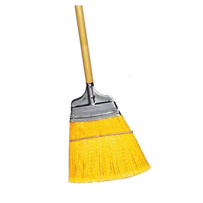 Milwaukee Dustless 9" Stiff Yellow Flagged Poly Corn Brooms w/ Wood ...