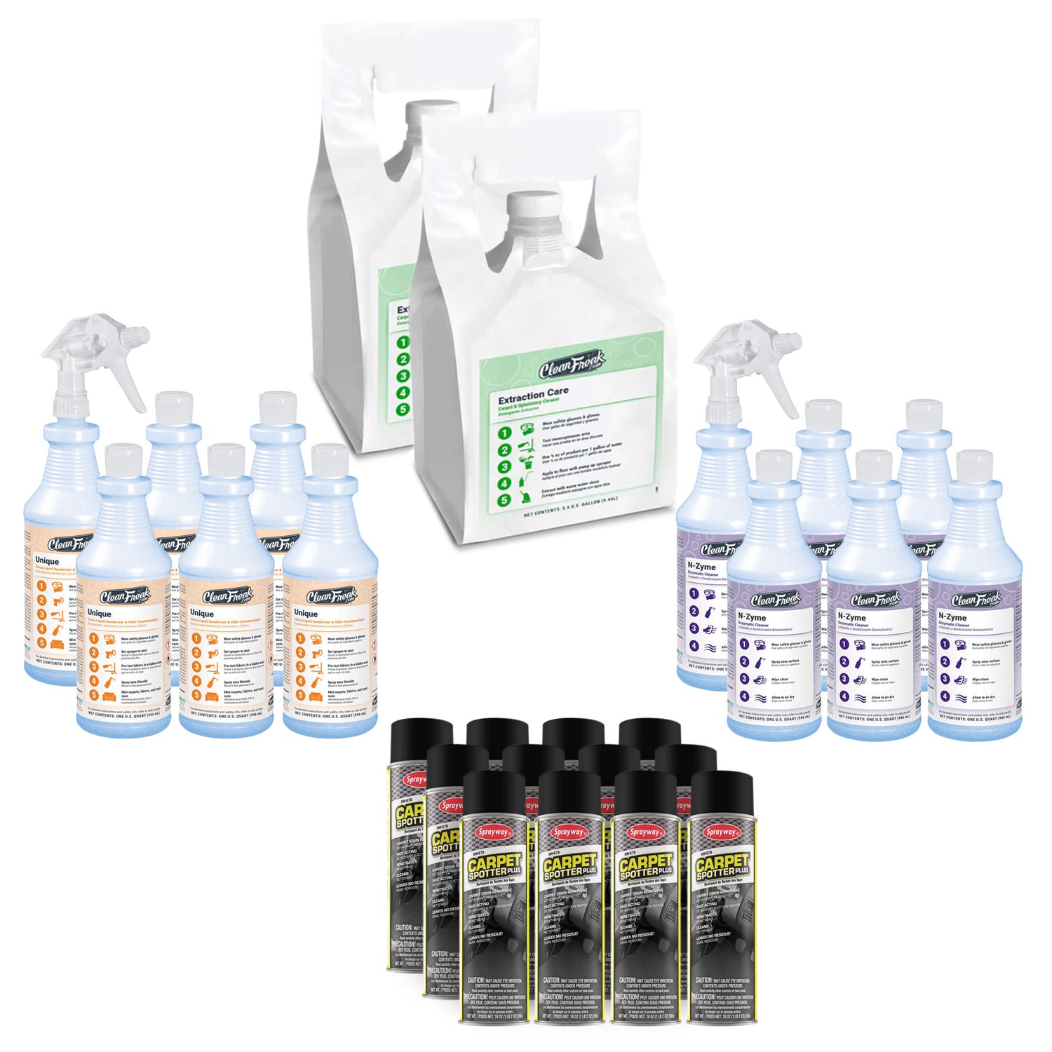 Assorted Carpet Cleaning Chemical Package for Stain Removal & Wet ...