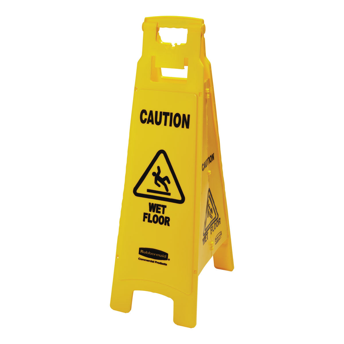 Rubbermaid® 38" Yellow 'Caution Wet Floor' 4-Sided Sign (#FG611477YEL ...