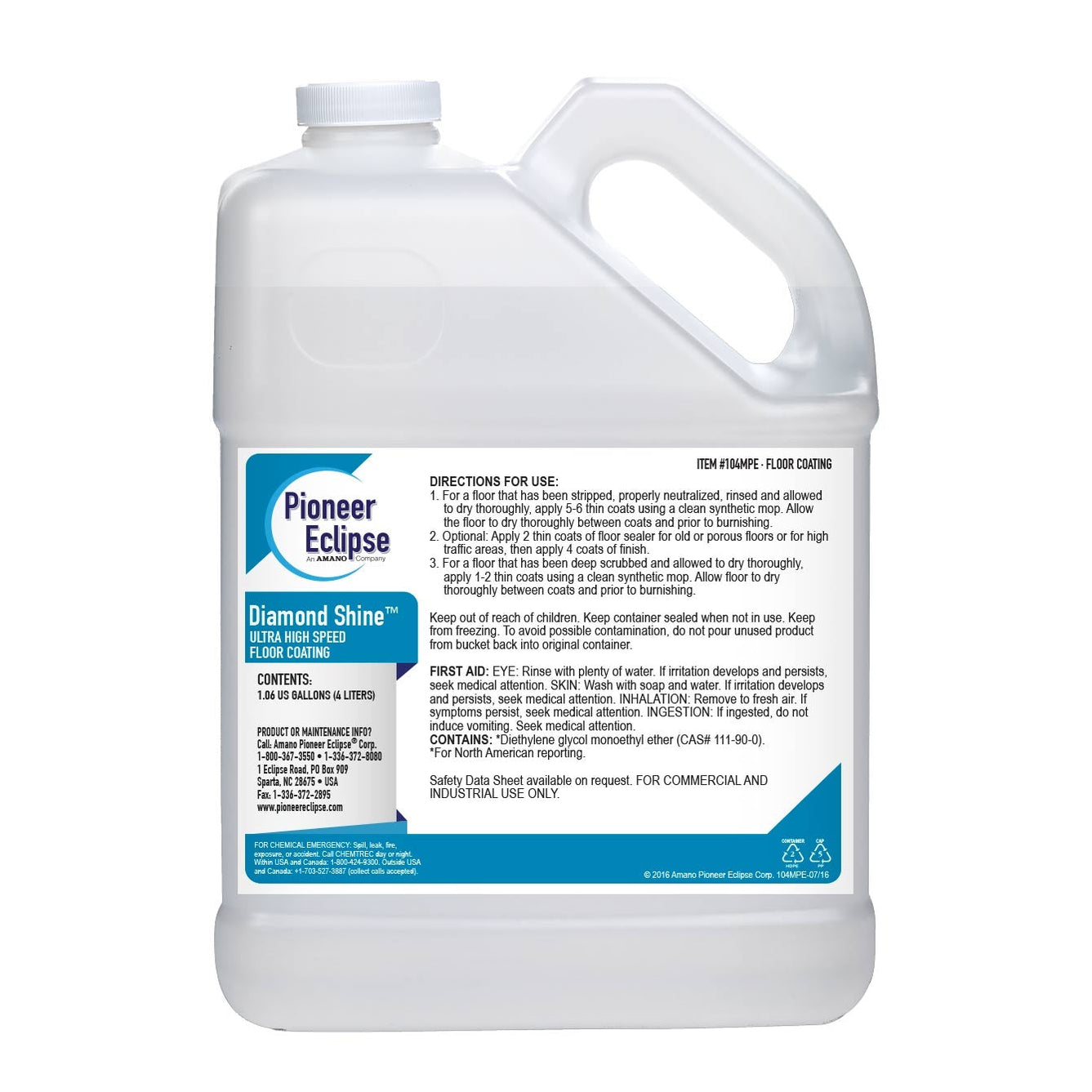 Pioneer Eclipse Diamond Shine™ 25% Solids Floor Finish (1 Gallon ...
