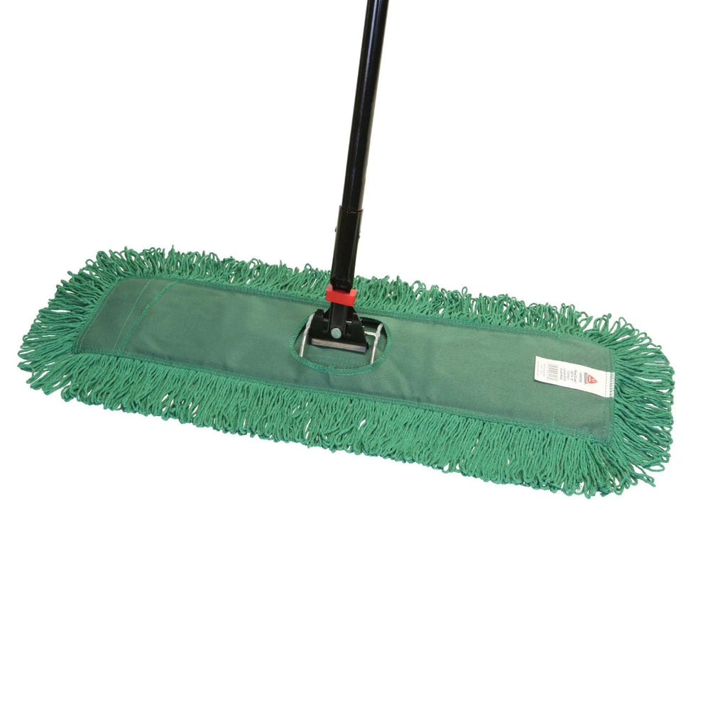 24" MaxiDust™ Cotton Looped End Green Dry Dust Mop Floor Kits (Includes ...