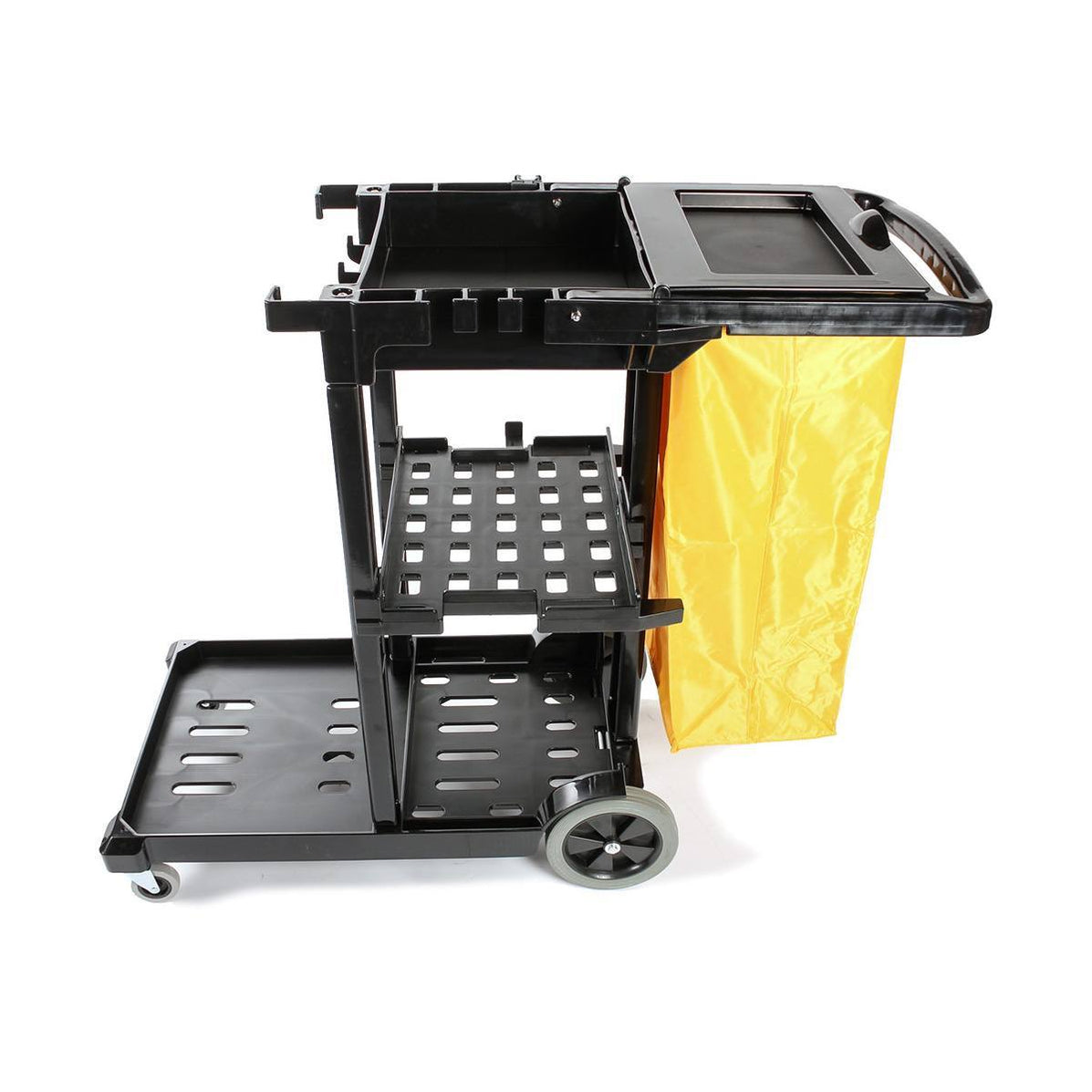 O'Cedar® 3 Shelf Janitor Cleaning Cart (#96980) - Black — CleanFreak.com