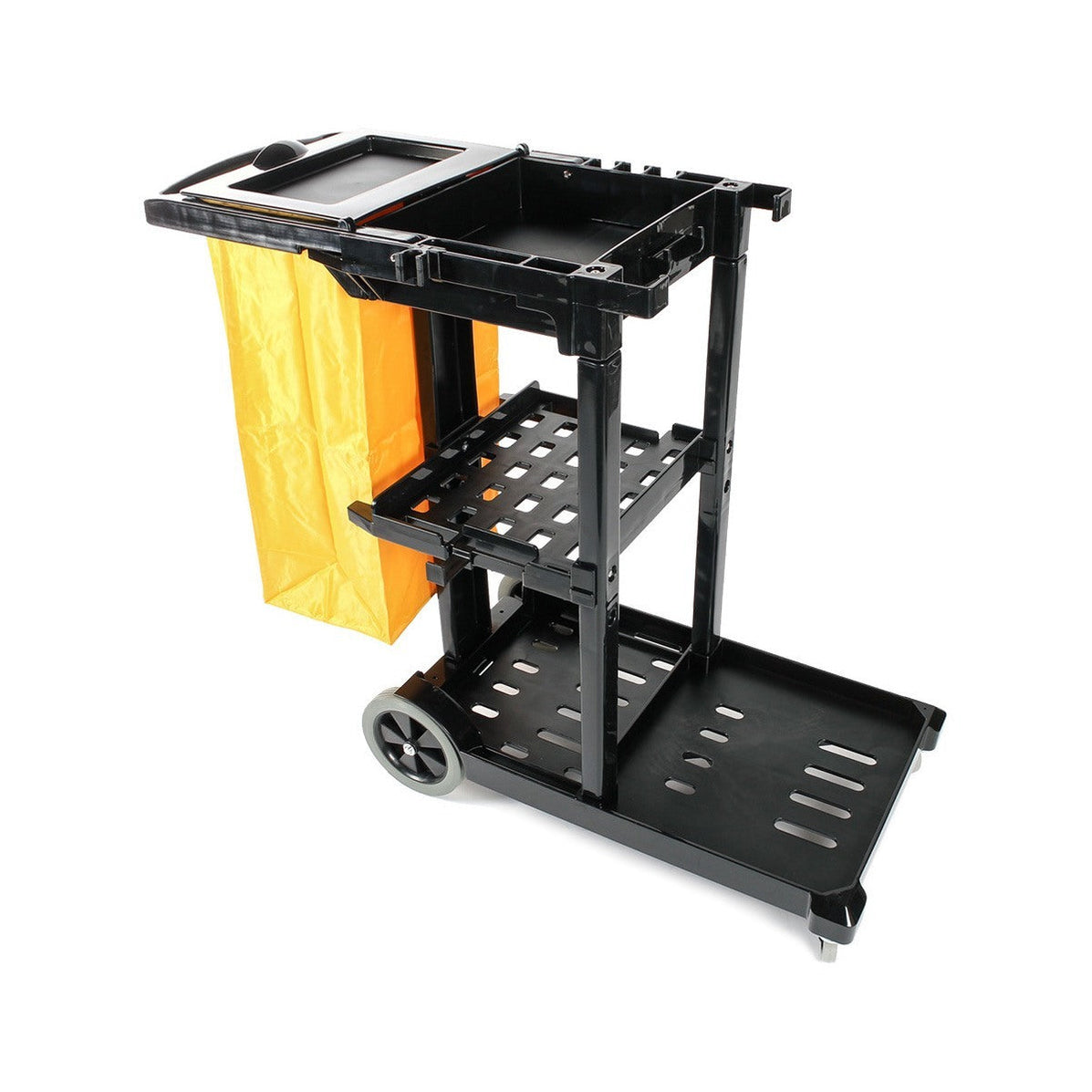O'Cedar® 3 Shelf Janitor Cleaning Cart (#96980) - Black — CleanFreak.com
