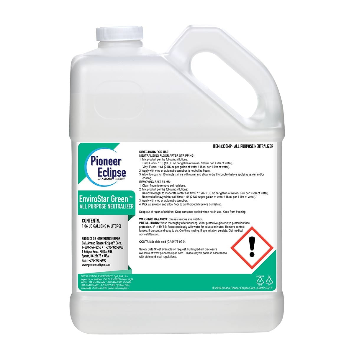 Pioneer Eclipse #338MP Envirostar™ All Purpose Neutralizer (1 Gallon Bottles) - Case of 4 ...