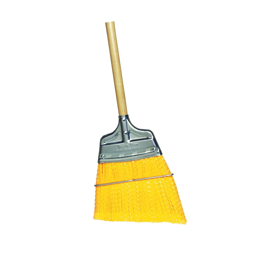 9" Yellow Flagged Poly Broom w/ a Wood Handle (Angled Trim) - Case of ...