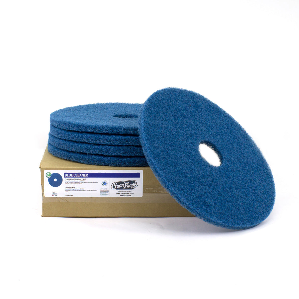 20" Blue Medium Duty Floor Scrubbing Pads - Case of 5 — CleanFreak.com