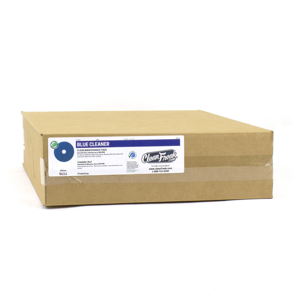 10" Blue Medium Duty Floor Scrubbing Pads - Case of 5 — CleanFreak.com