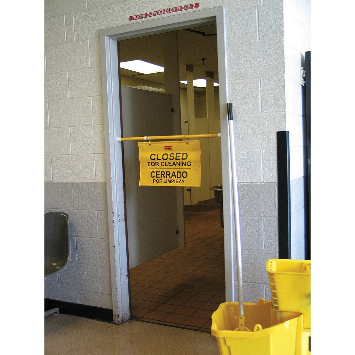 Rubbermaid® Doorway Hanging 'Closed for Cleaning' Safety (#FG9S1600YEL ...