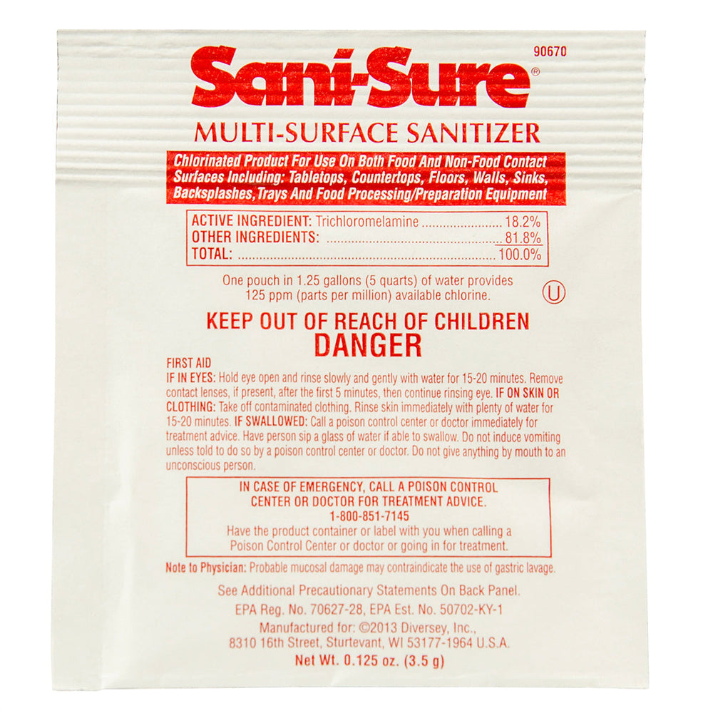 Diversey™ Sani-Sure® #90670 Multi-Surface Food Grade Sanitizer (0.125 ...