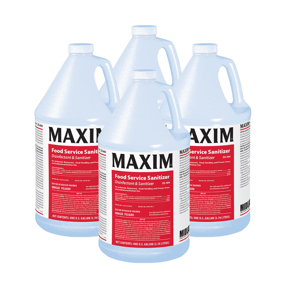 Maxim® #049400 Food Service Sanitizer (1 Gallon Bottles) - Case of 4 ...