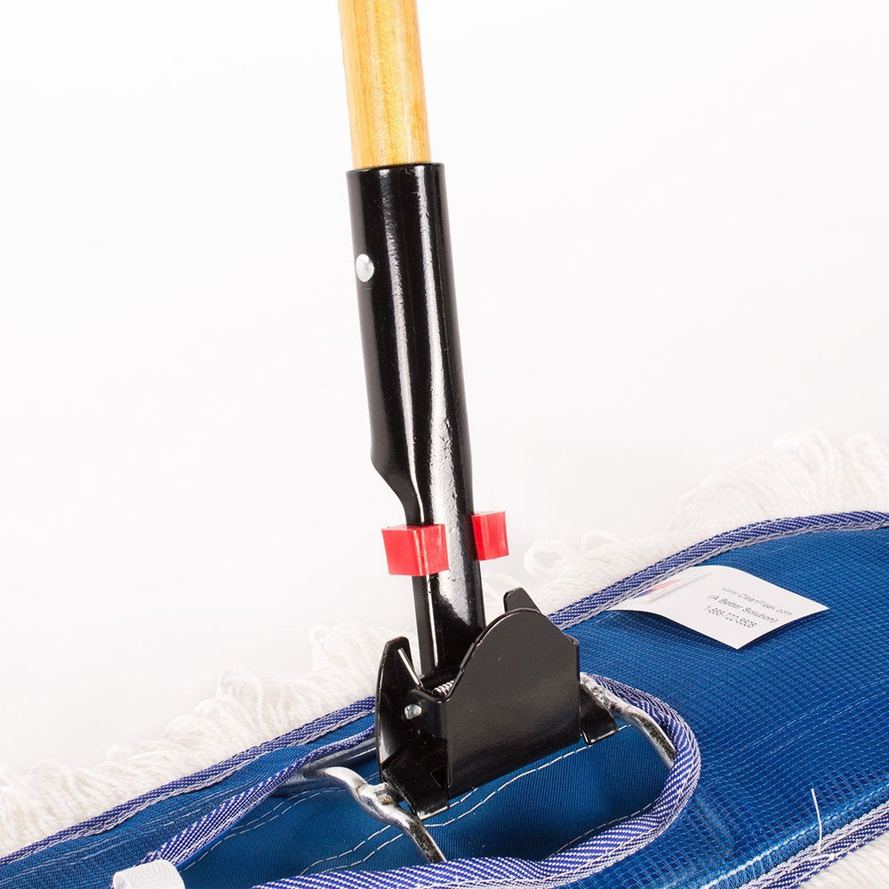 60" Wood Dust Mop Handle w/ Quick Disconnect Head — CleanFreak.com