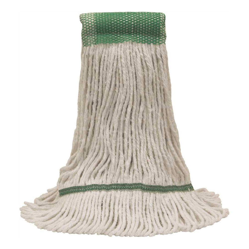 MaxiClean® Cotton & Synthetic Blend White Wet Mops w/ 5" Wide Band ...