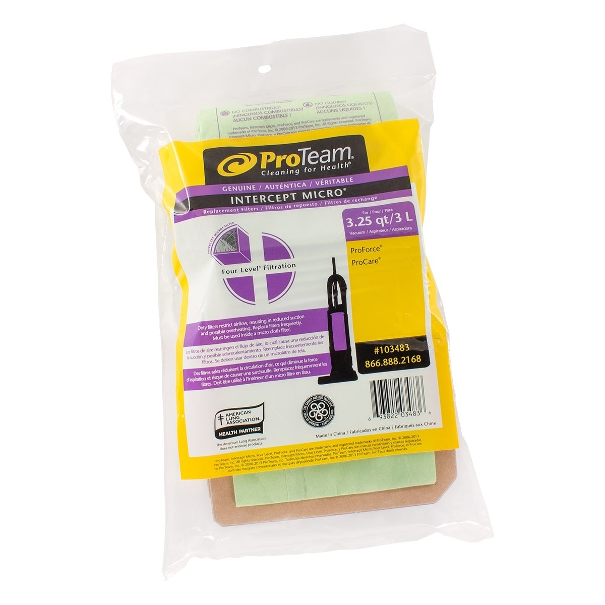 ProTeam® ProForce® Dual Motor Vacuum Cleaner Bags (#103483) - Packs of ...