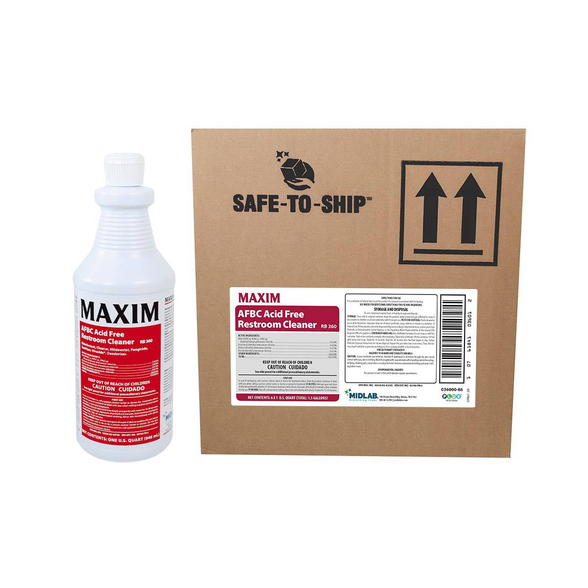 Maxim® ‘AFBC’ Acid Free Restroom Cleaner, #036000-86 (32 oz Squeeze ...