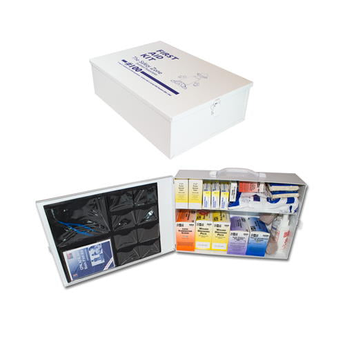 Safety Zone® Large First Aid Survival Kit w/ Mountable Wall Clips (100 ...