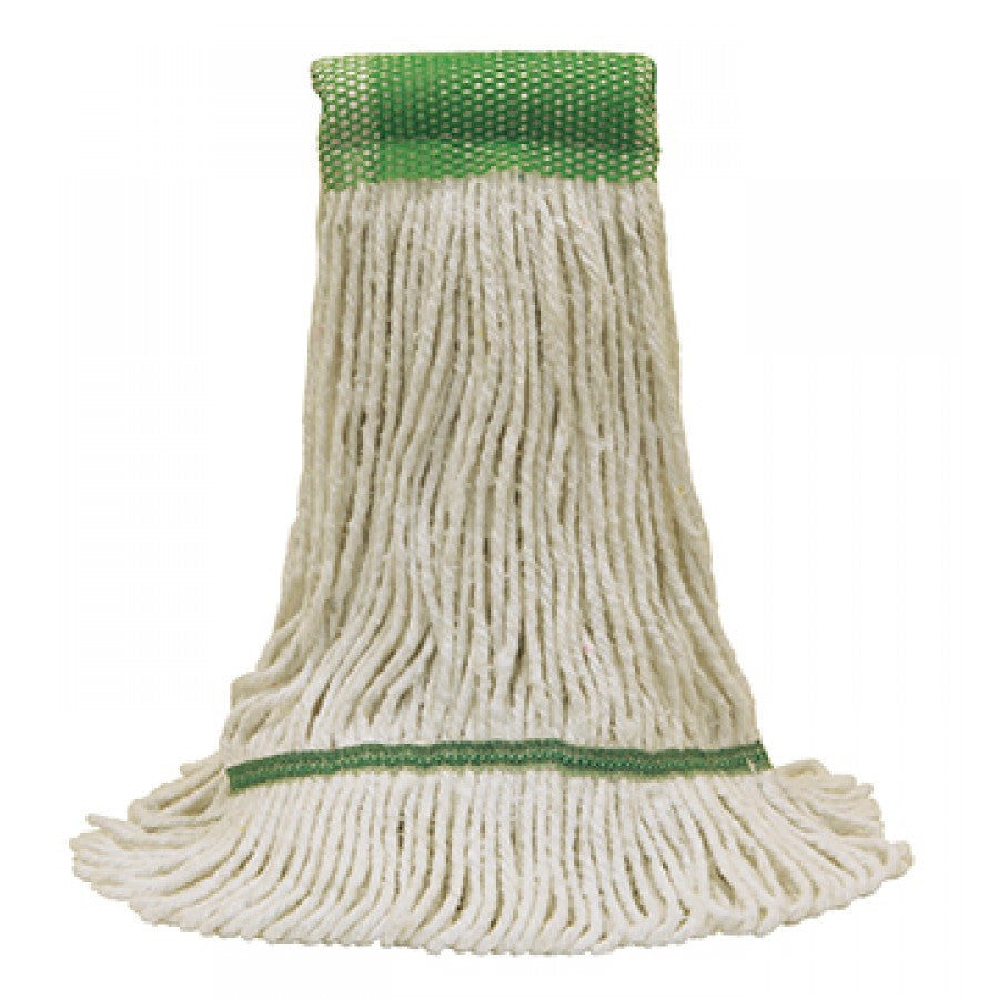 MaxiClean® Cotton & Synthetic Blend White Wet Mop w/ 5" Wide Band (Size ...